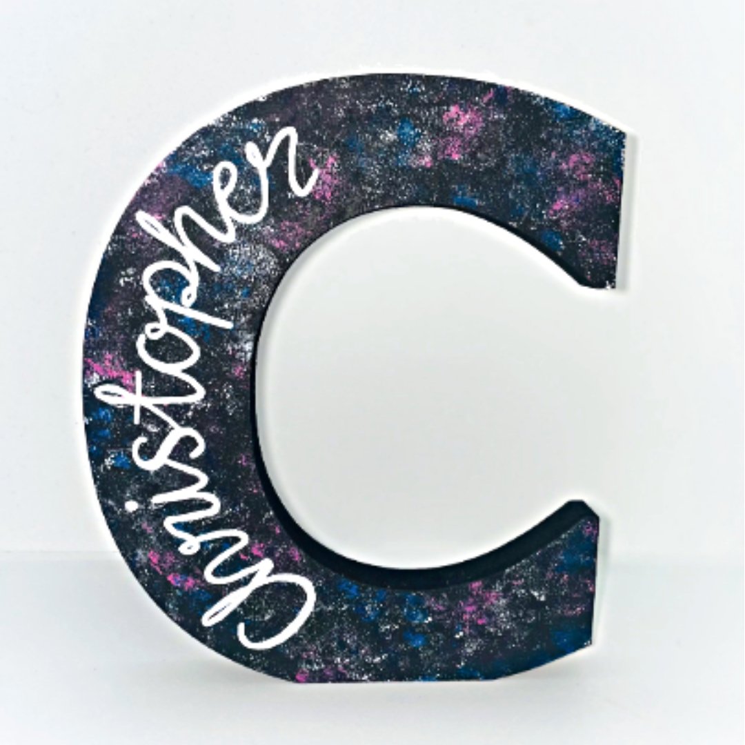 Galaxy Name Letter | Galaxy Freestanding Letter Name Decor – KLC Creation