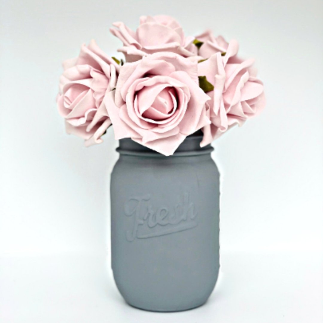 Matte Grey Mason Jar | Grey Mason Jar Centrepiece – KLC Creation