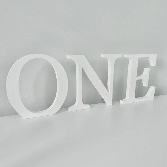 Large White ONE | White ONE Freestanding Photo Prop – KLC Creation