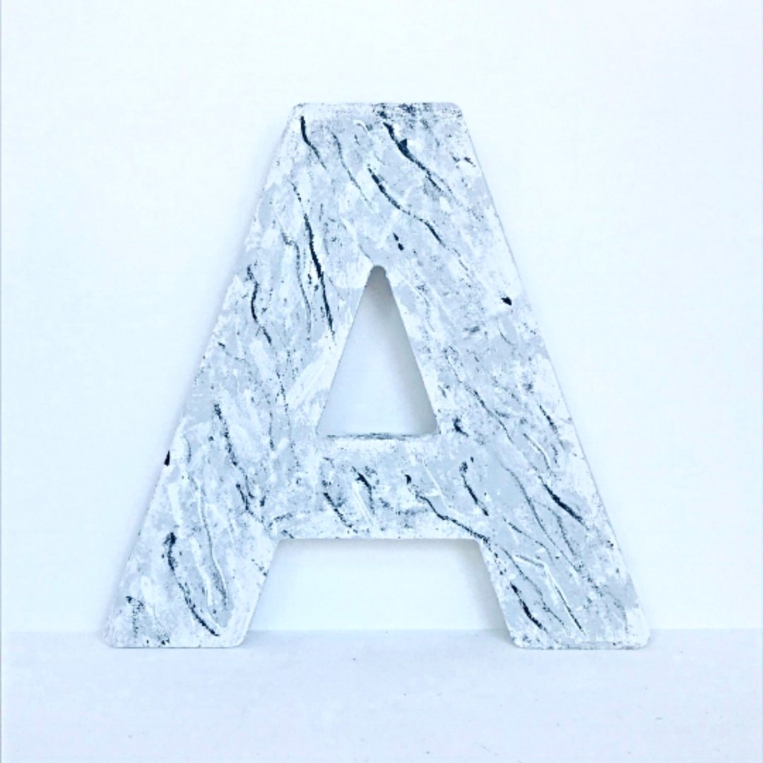 Marble Effect Large Letter | Marble Effect Handmade Decor – KLC Creation