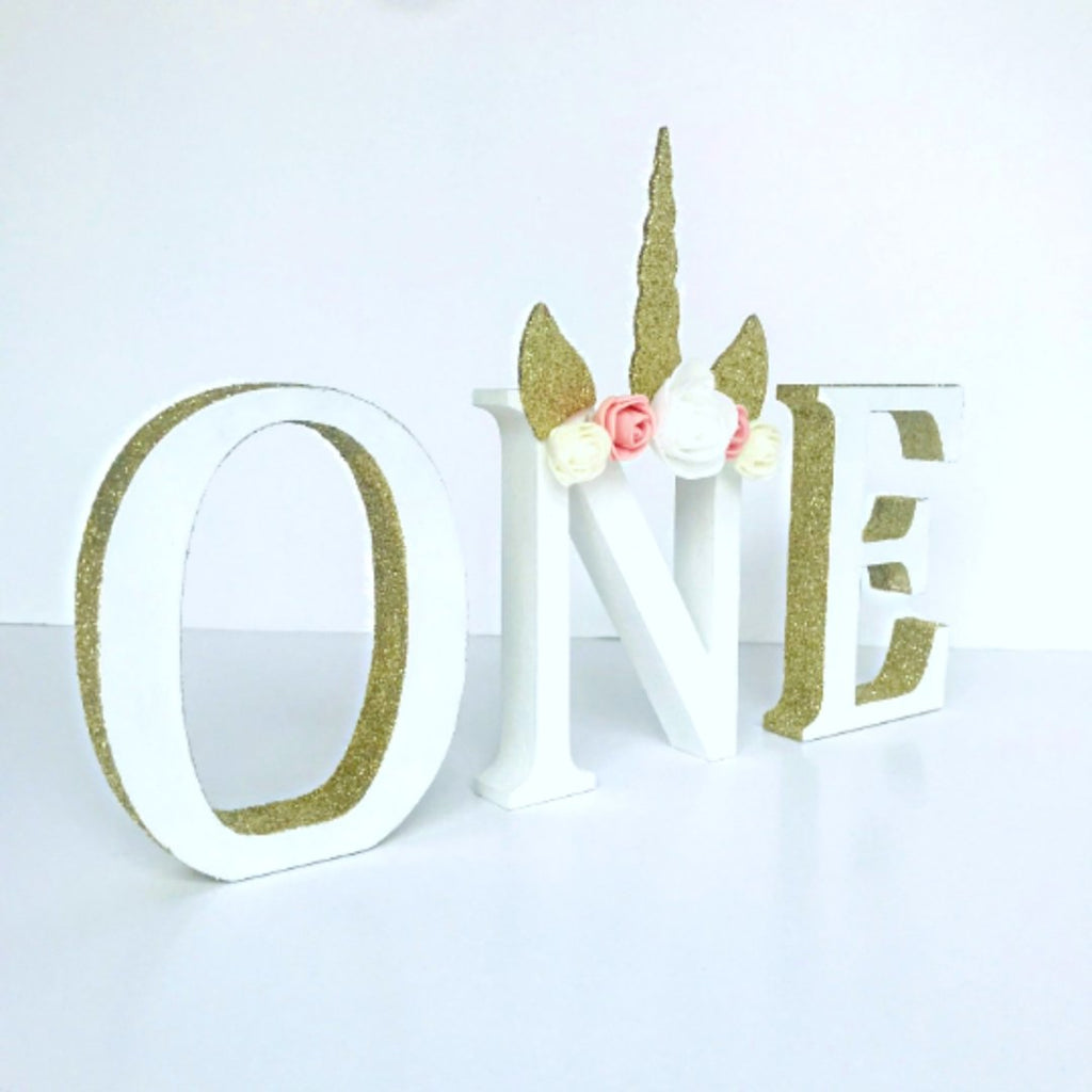 Unicorn One Freestanding Letters | 1st birthday Photo Prop – KLC Creation