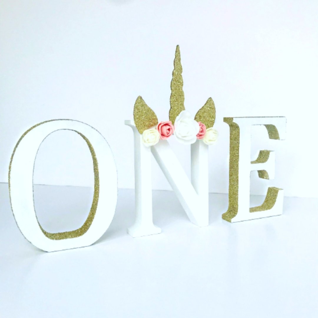 Unicorn One Freestanding Letters | 1st birthday Photo Prop – KLC Creation